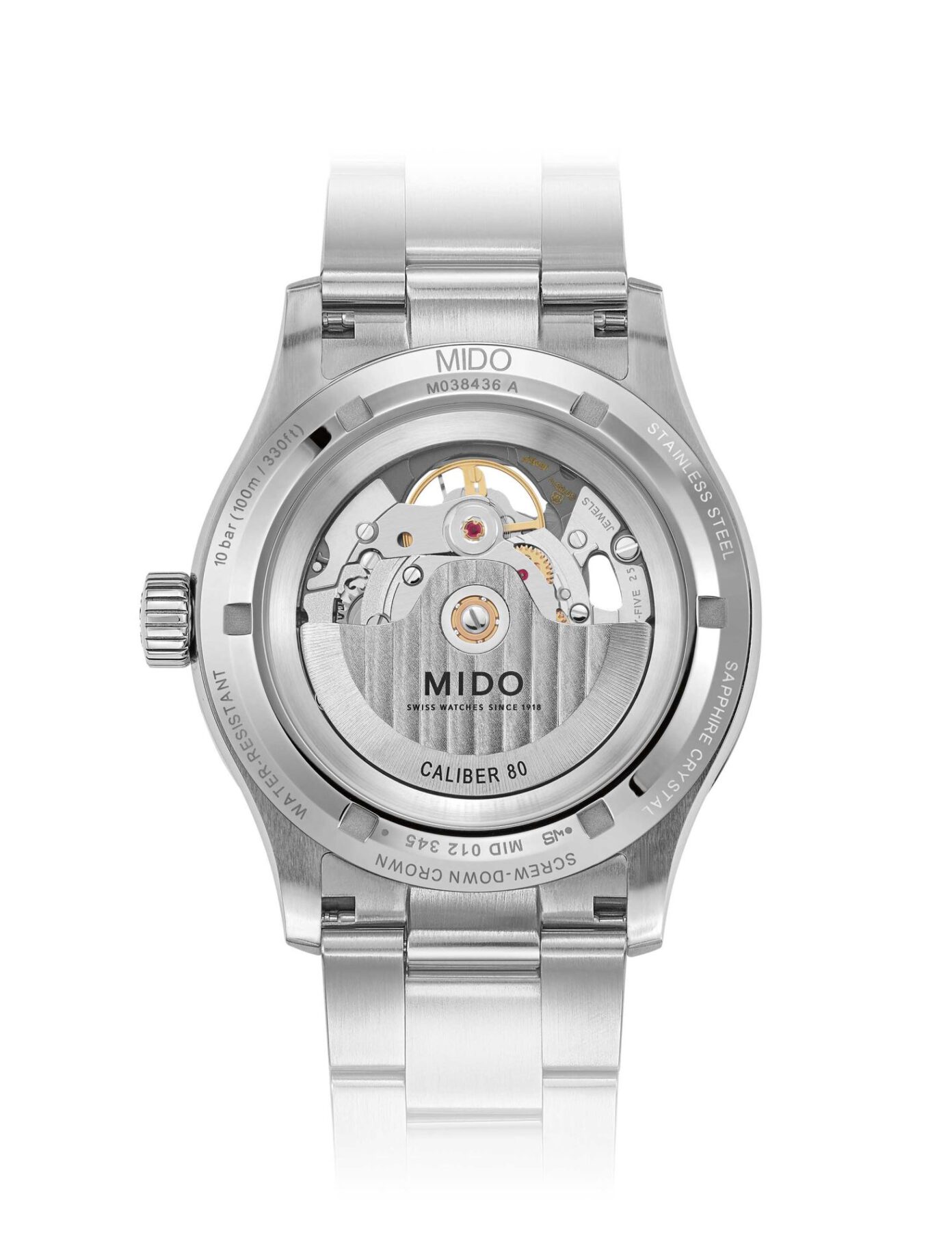 Mido Multifort Skeleton Vertigo ความโดดเด่นบนหน้าปัดเปลือย