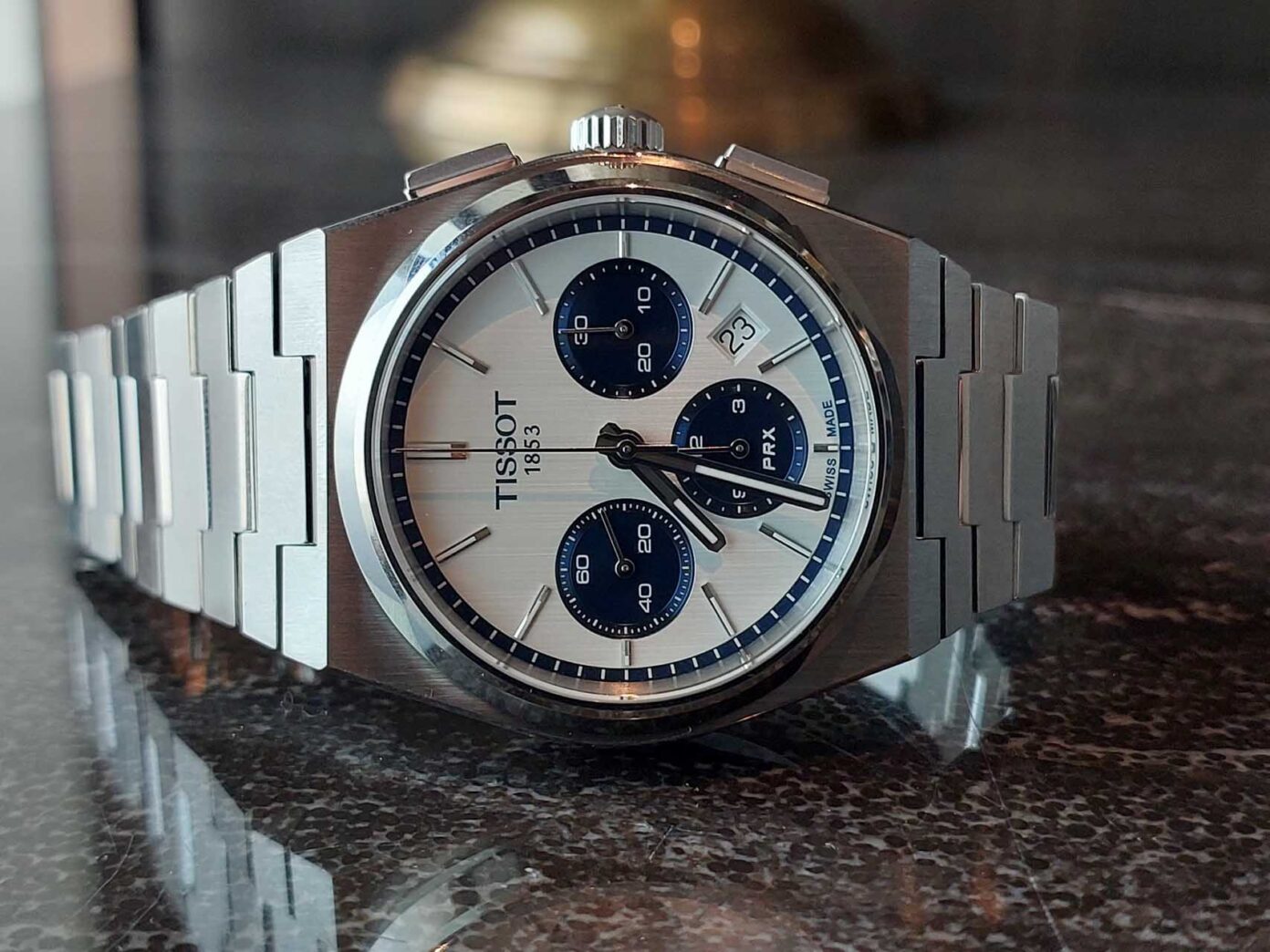 Tissot PRX Chronograph Automatic พลาดไม่ได้กับ Blue Panda Dial