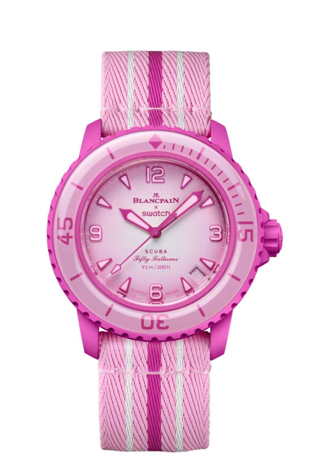 SWATCH Bioceramic Scuba Fifty Fathoms Pink Ocean สีสันสดใส